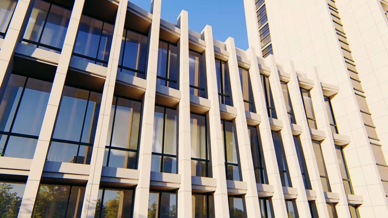 测试的一个lumion9公建动画,仔细看玻璃里你发现了什么?