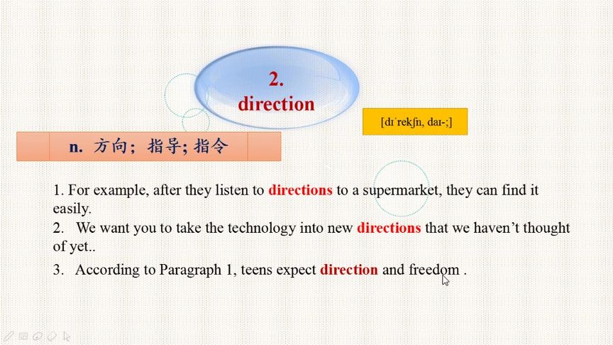 中考完型阅读高频词汇每日学,轻松搞定词汇 direction