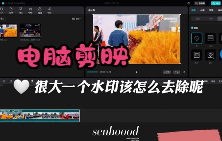 【饭圈技能】电脑版剪映利用蒙版去除水印