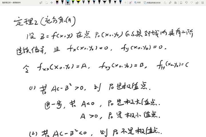 极值的充分条件——高等数学 多元微分学 第八节 多元函数的极值与最...