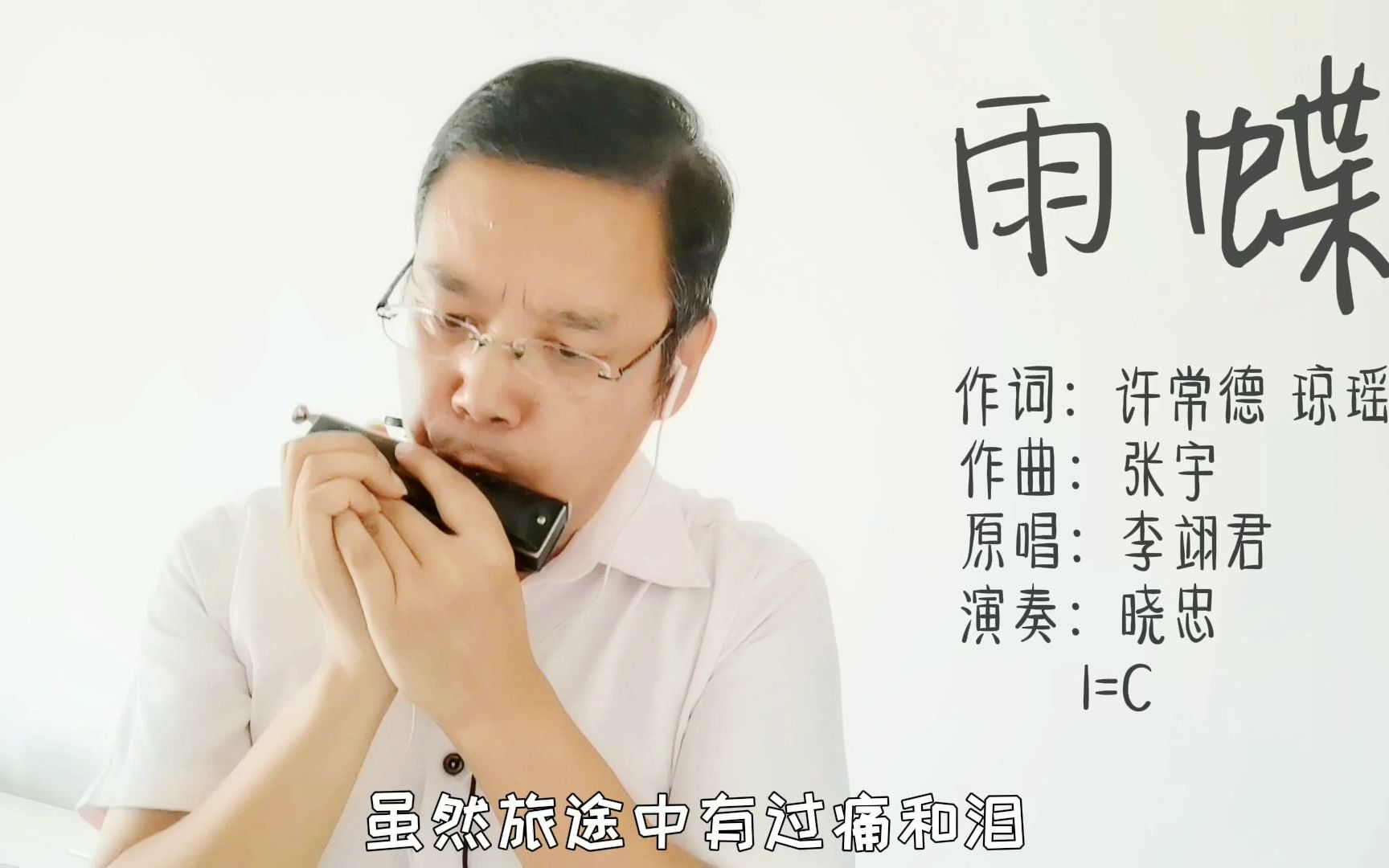 大叔吹口琴:《雨蝶》,电视剧《还珠格格》主题曲,非常好听