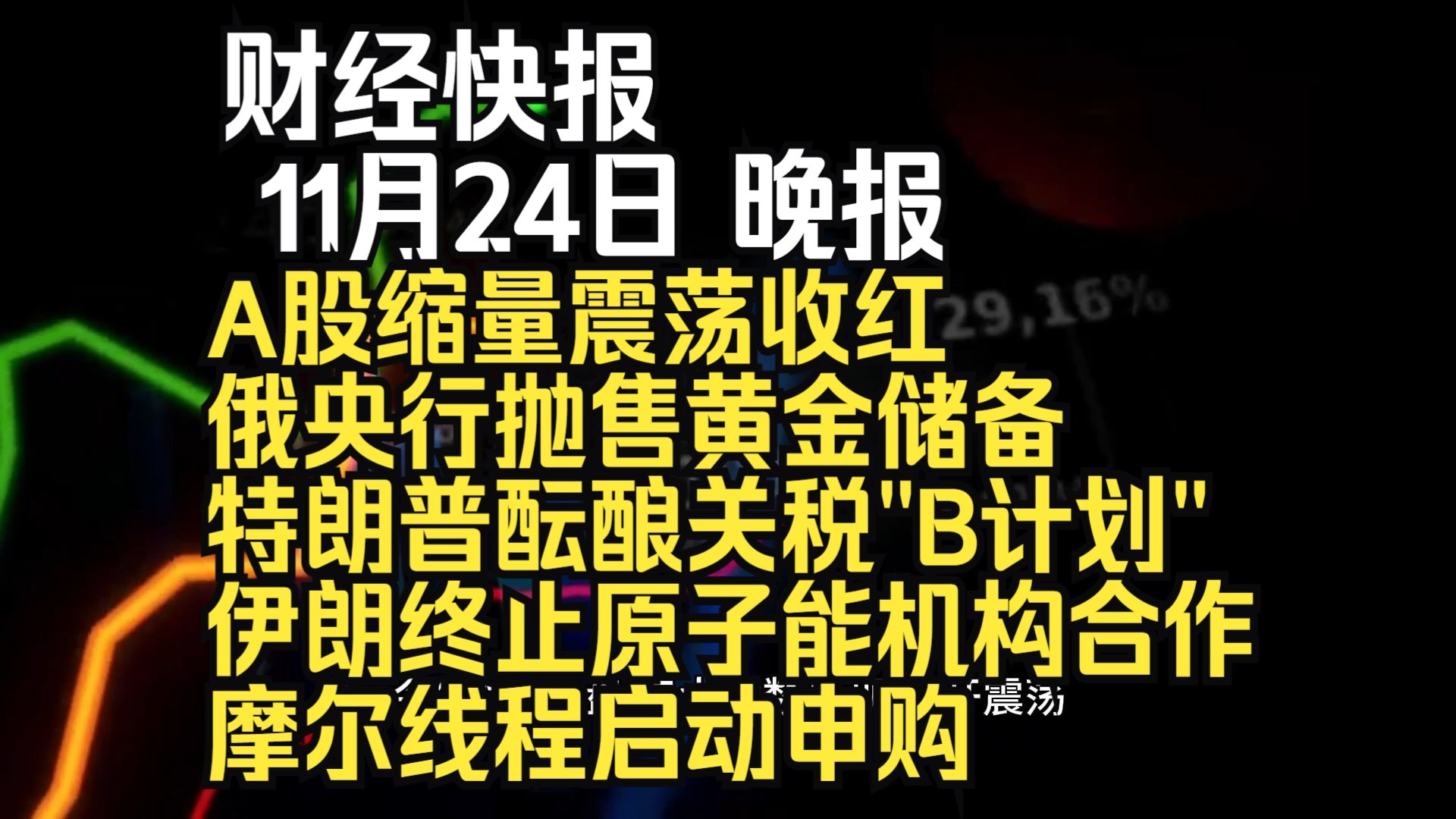 ...、俄央行紧急抛售黄金储备、特朗普政府酝酿关税“B计划”、伊朗...