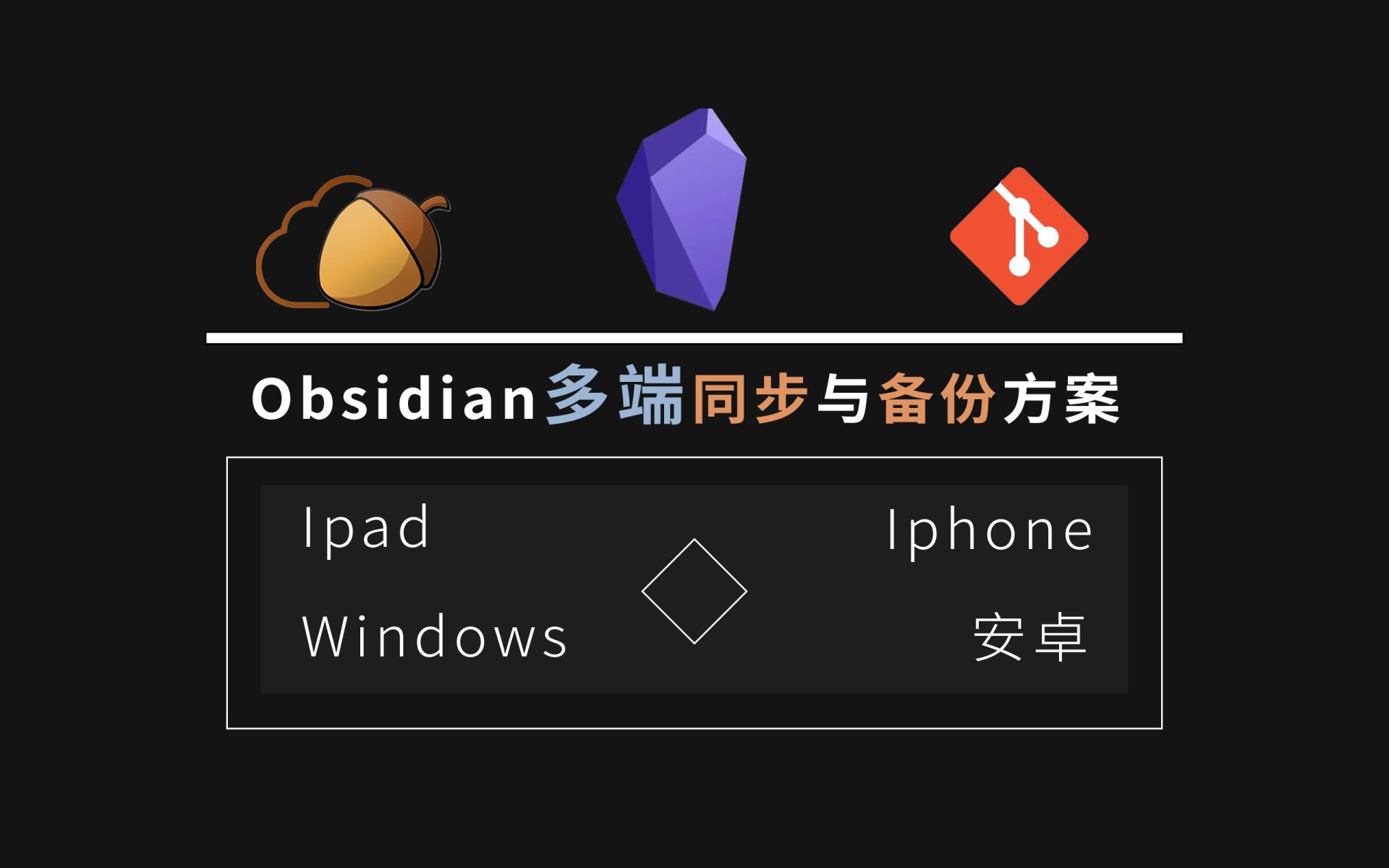 【Obsidian】多端同步和备份方案
