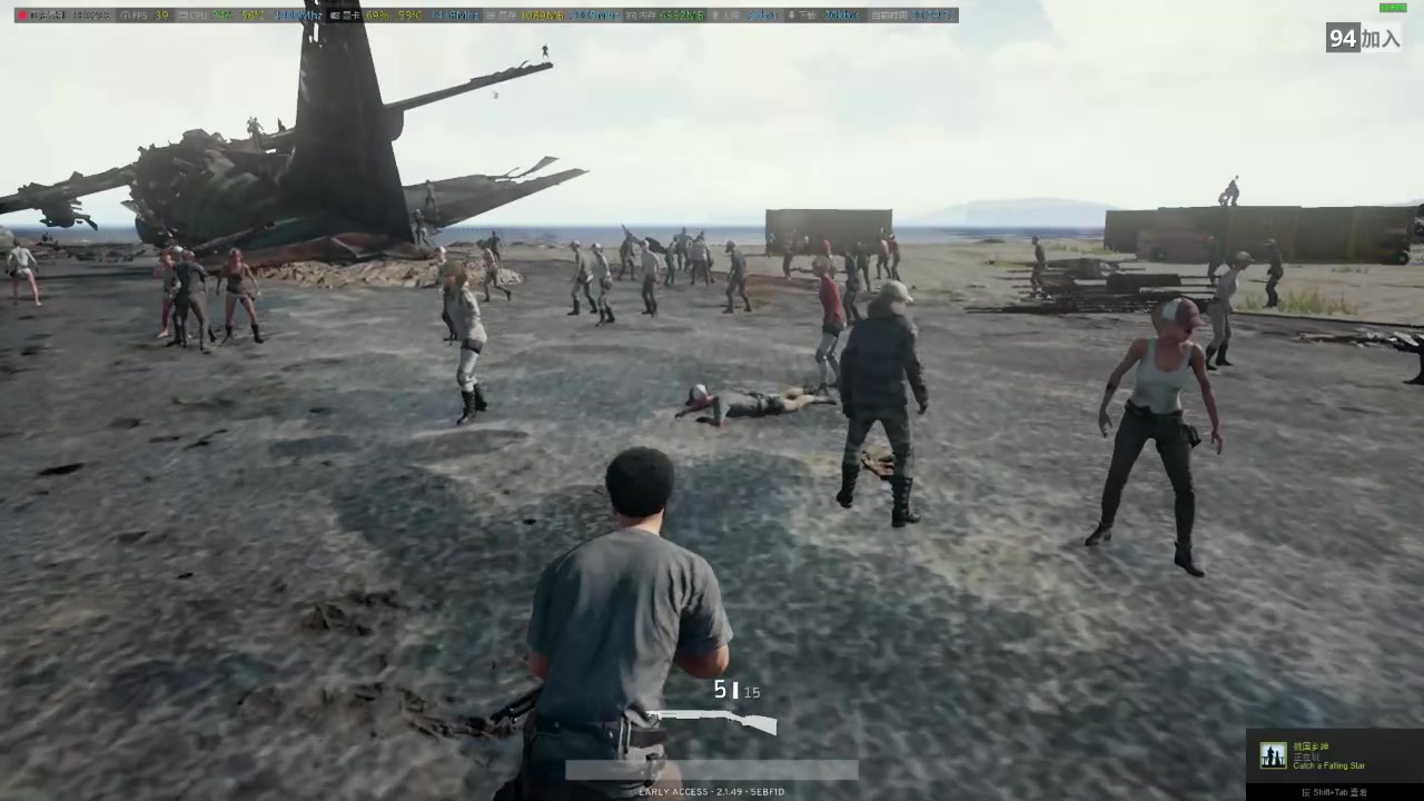 绝地求生大逃杀性能测试展示 i7 3960x@4.4GHz,16 G 四通道 ddr3, GT...