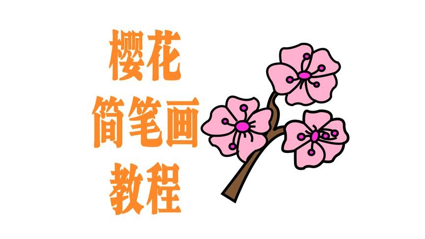 儿童美术绘画教程,教小朋友画漂亮的樱花简笔画,学画植物花朵