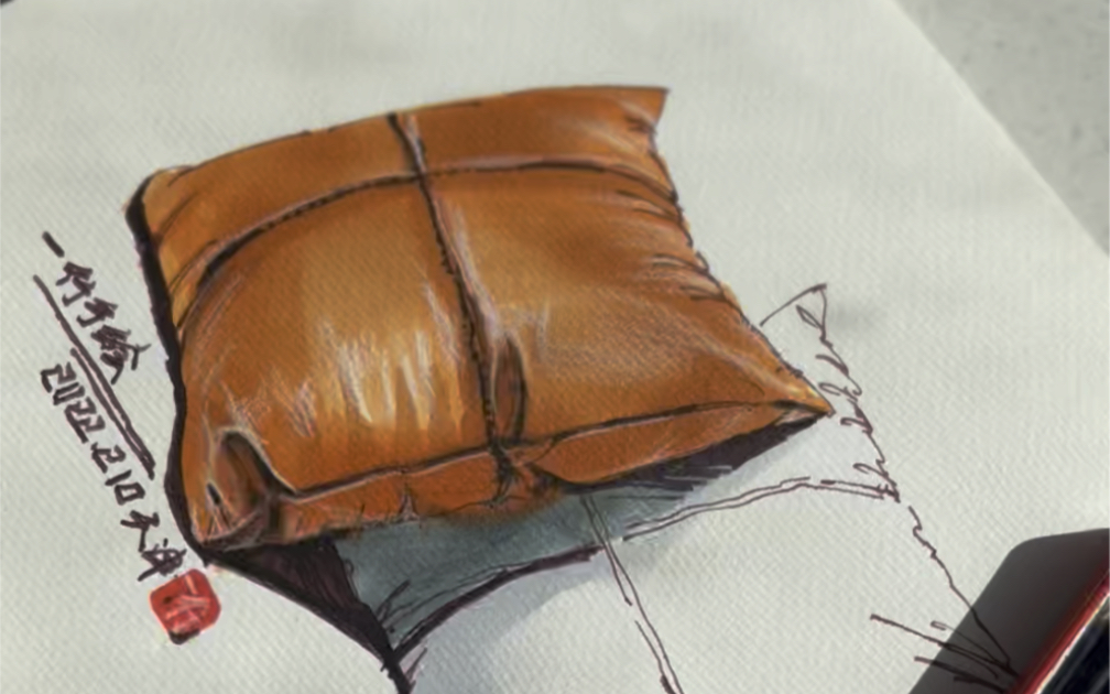 来个马克笔抱枕画法