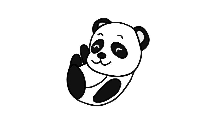 顽皮熊猫宝宝简笔画教程,儿童如何画可爱熊猫,幼儿亲子益智美术