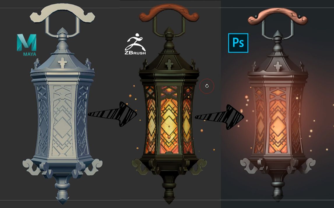 【zbrush】同时玩转Maya和zbrush,从ZB上颜色材质绘画教学到ps营造...