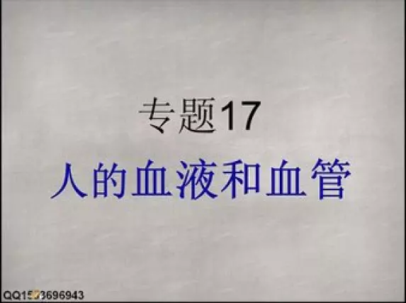 初中生物专题讲解17、人的血液和血管