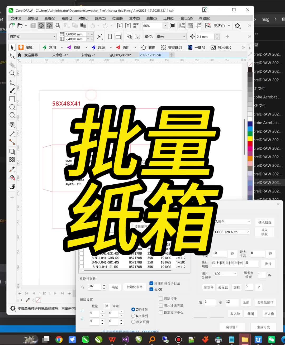 #cdr插件 #魔镜插件 #批量纸箱