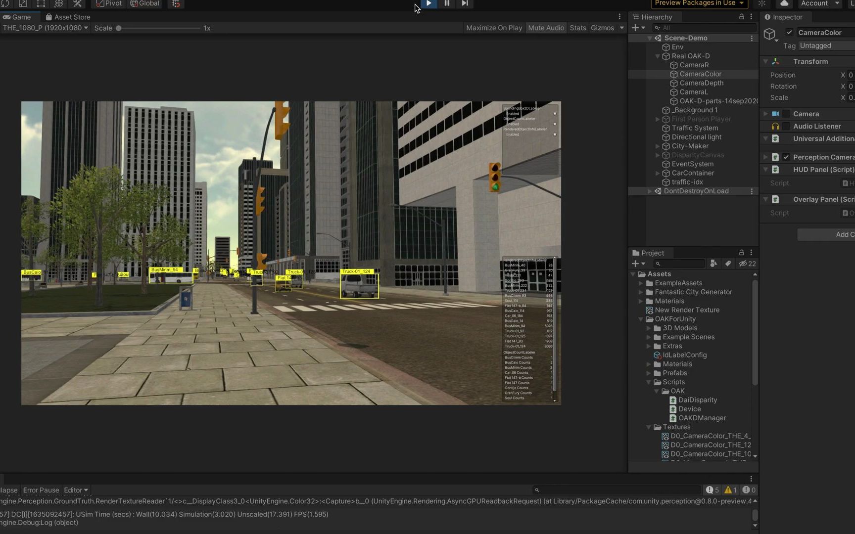 【OAK for Unity】 集成和扩展虚拟OAK,用于生成具有自动标签的合成...