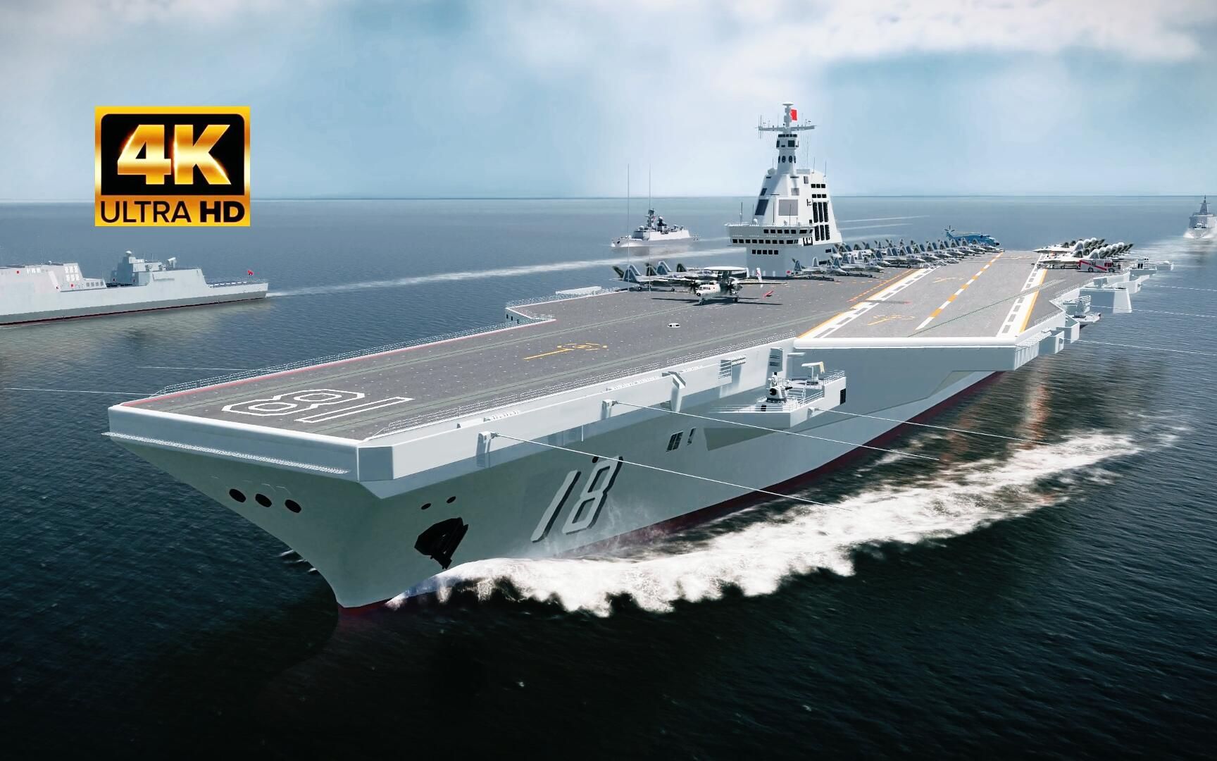 【003航母】003福建舰航母战斗群+轰20、歼35、歼20编队展示