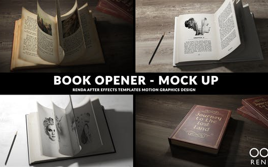 AE模板-史诗级3D书籍翻页墨汁跌落创意到另一个场景的视频效果 ...