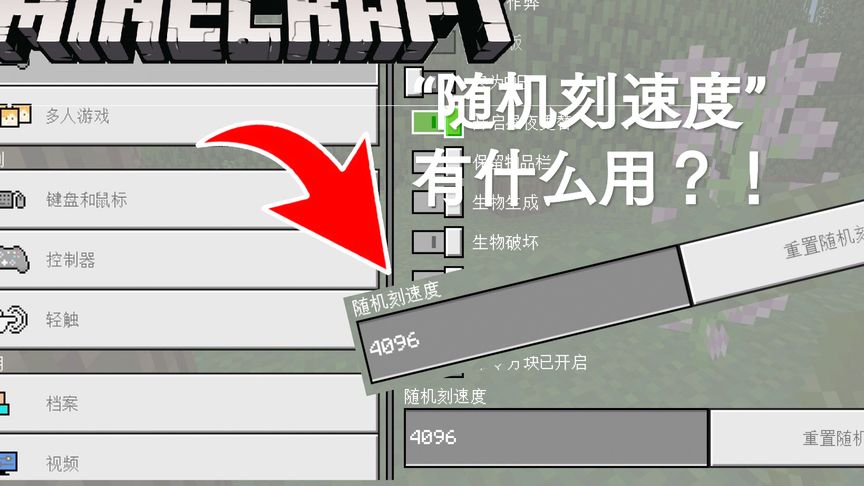 《我的世界》设置里面的“随机刻速度”有什么用?!