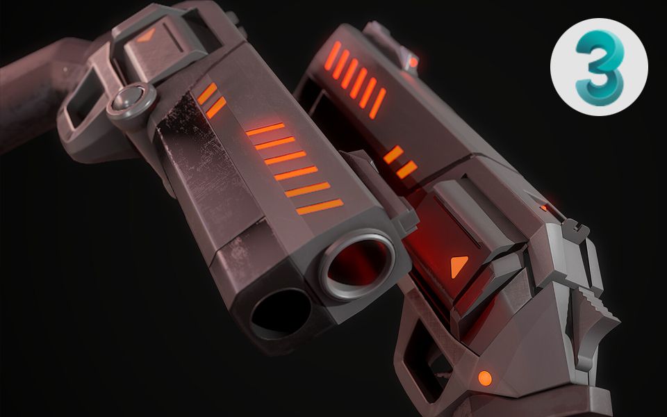 3dmax武器建模,枪械制作案例教学,3D建模零基础教程!