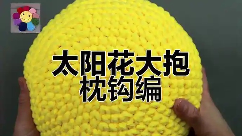 太阳花抱枕钩针编织教程:花瓣部分详解