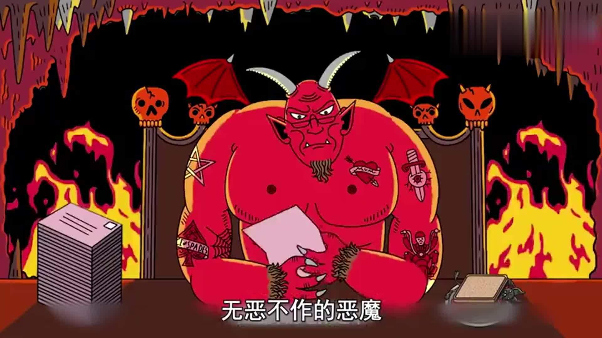 国外催吐短片,恶魔生性邪恶,一旦有了善良的念头就会呕吐.