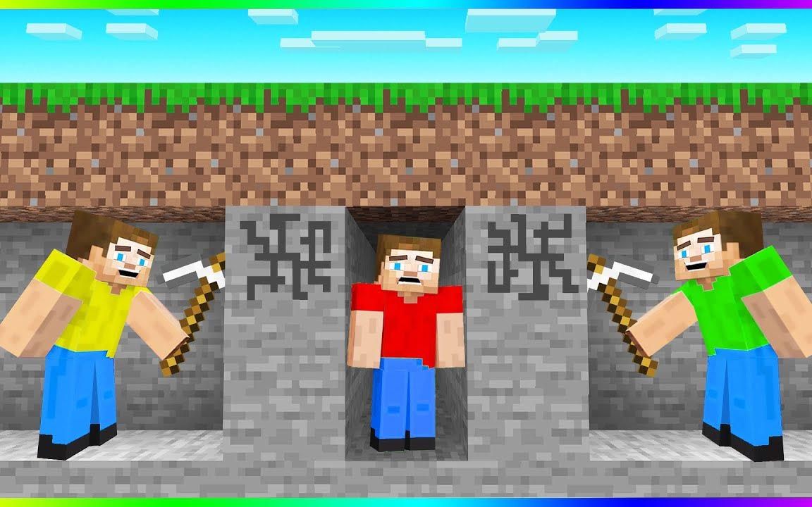 我的世界:当你被5个好朋友保护!如何在五分钟内死亡!