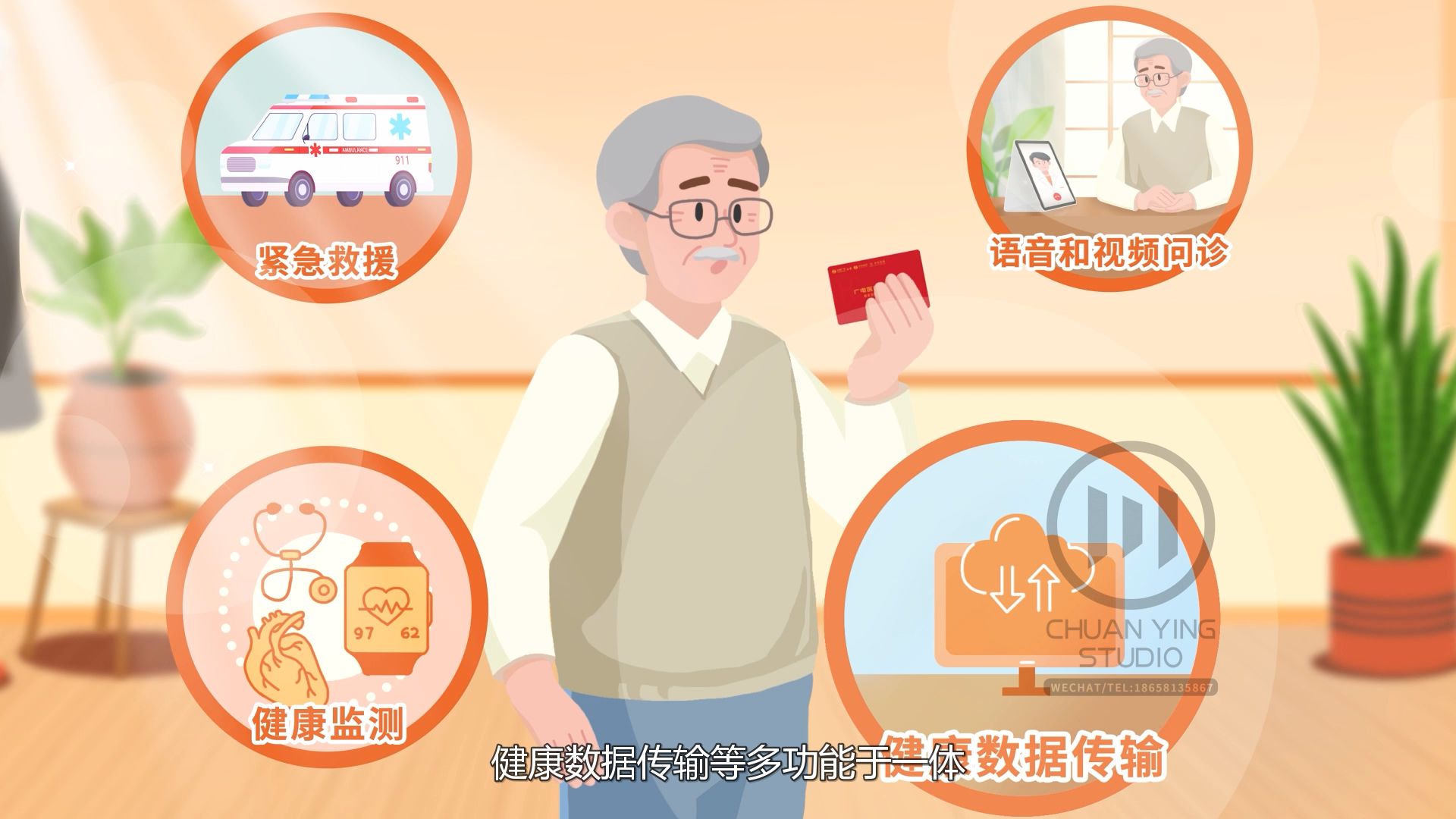 广电医康健康服务平台大数据智慧养老MG动画