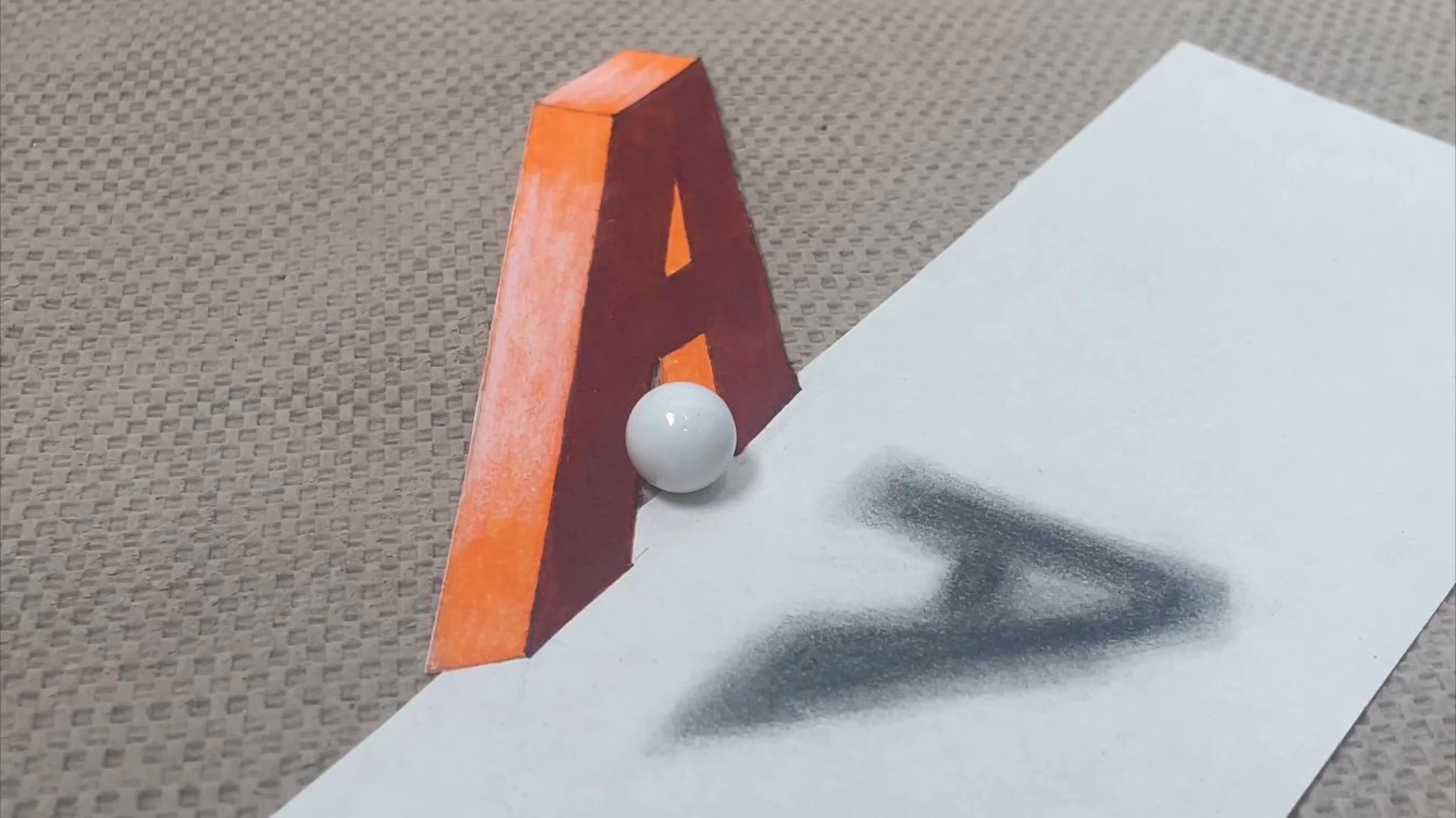 简单铅笔绘制3D立体字母——让字母“A”悬浮在纸上!