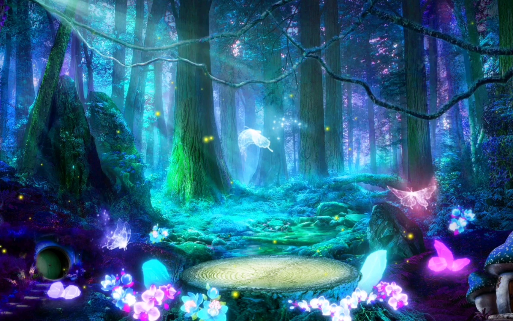 唯美森林幻夜动态配乐壁纸