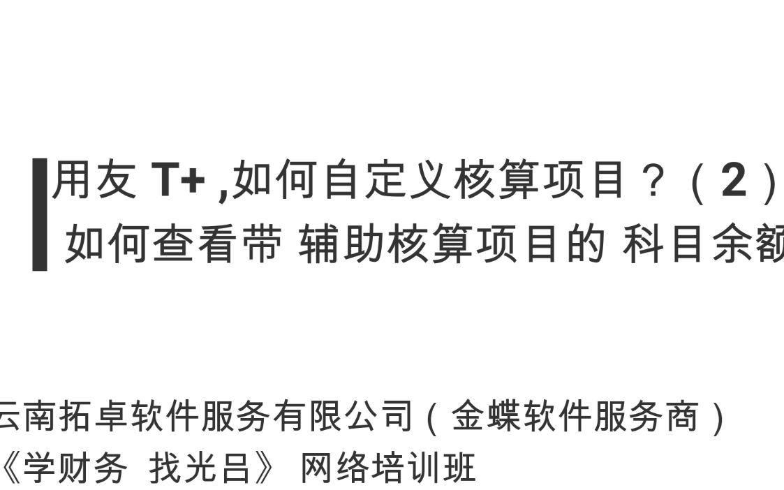 用友 T+ ,如何自定义核算项目?(2)_如何查看带 辅助核算项目的 科目...