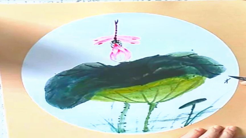 原创国画水墨画荷花蜻蜓。晓林画室每天更新,喜欢请您加关注。