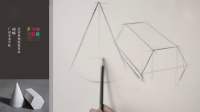 时进智慧学院 几何体结构素描_两个组合_圆锥体、六棱柱——找形(一)