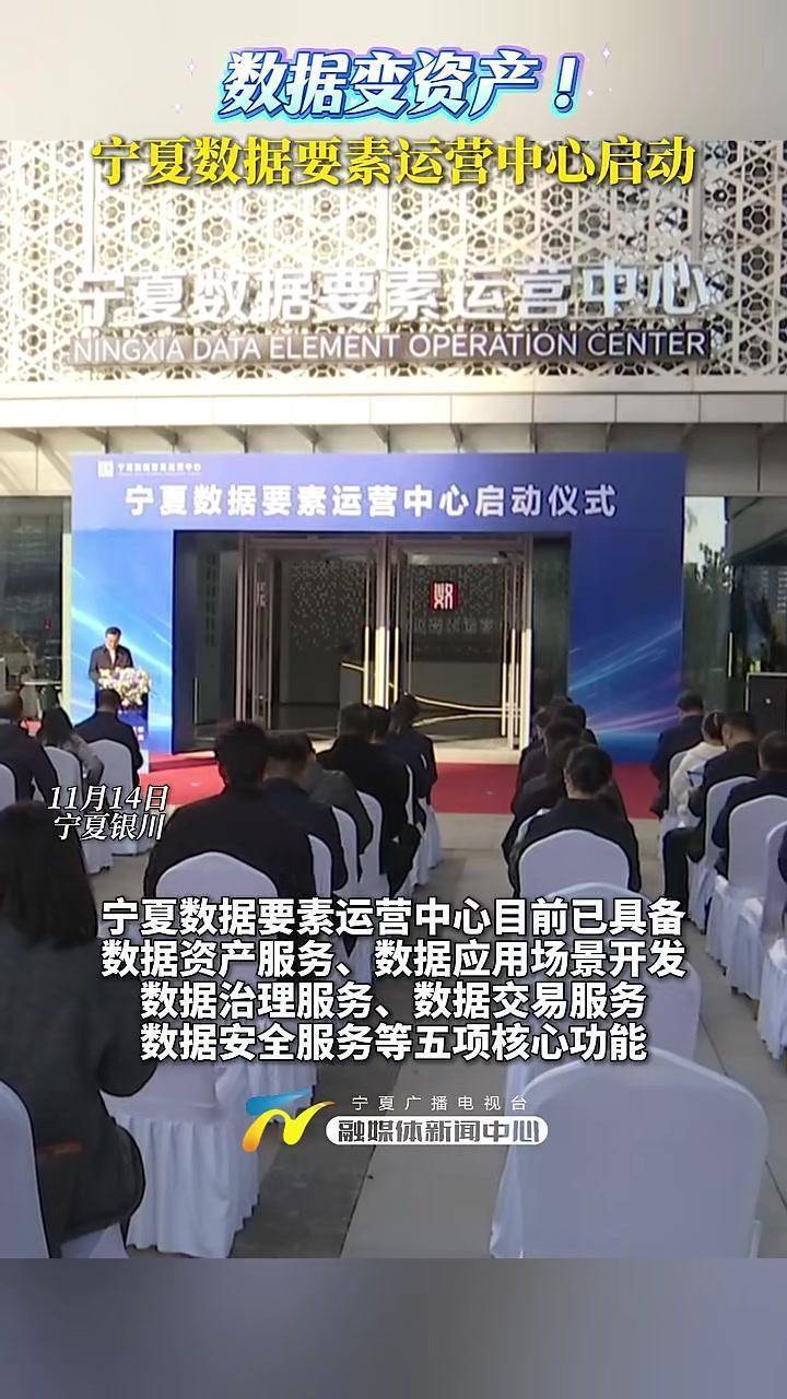 数据变资产!宁夏数据要素运营中心今天启动#宁夏(记者:顾锐朱晶)11月...