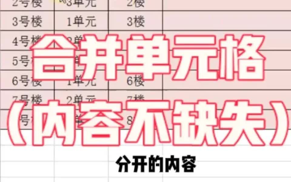 单元格合并文字消失,那是合并方法不对哦!