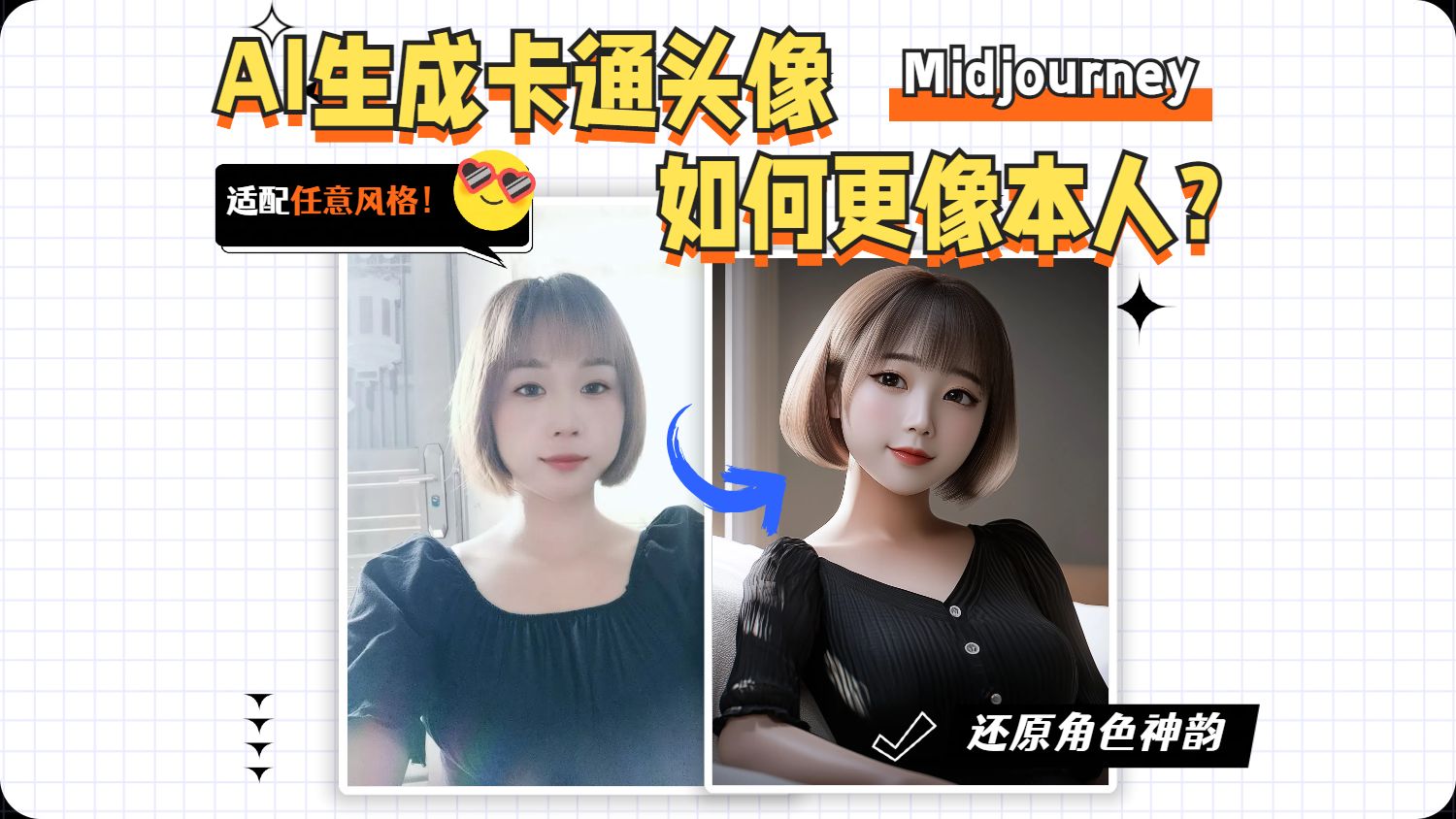 【干货教学】如何用AI打造百变风格的头像,同时不失神韵,更像是本人!