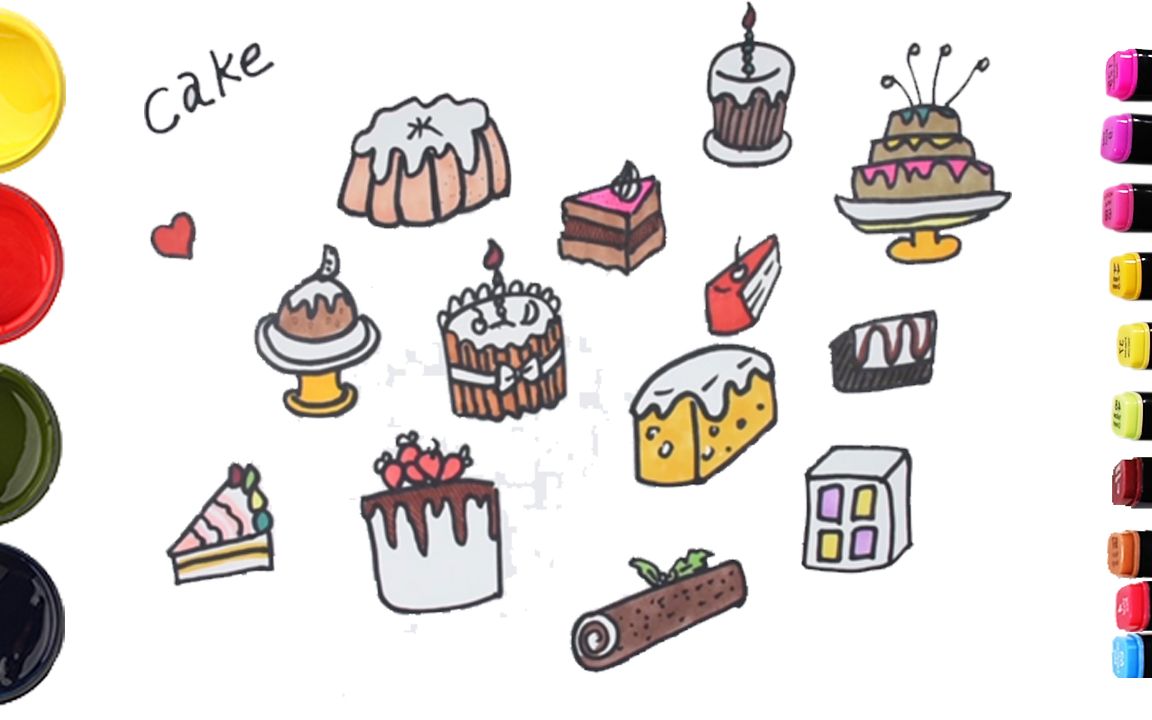 简笔画蛋糕简笔画图片大全儿童画幼乐园画画作业简笔画学英语