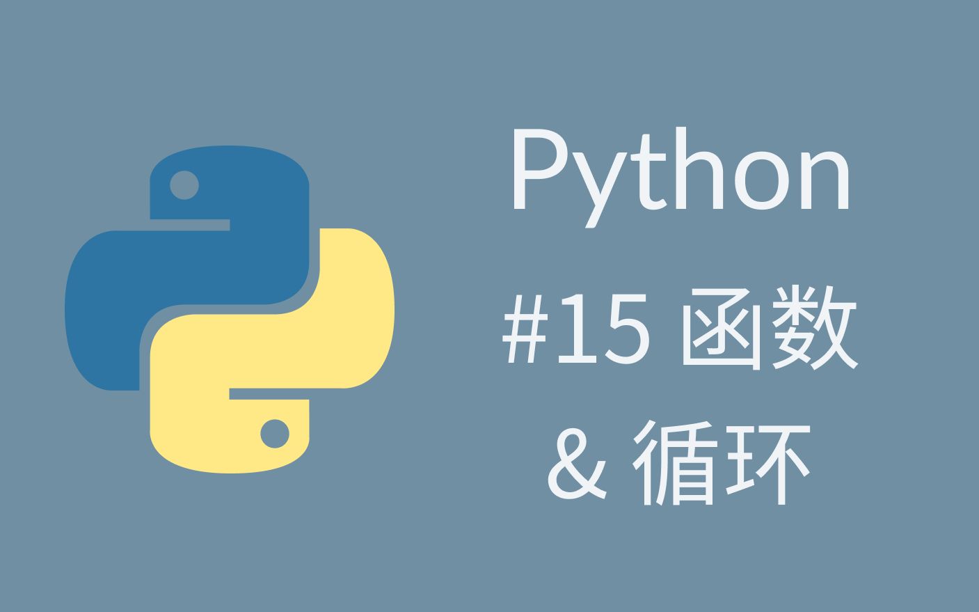 #15 Python 教程 函数和循环是什么?他们是用来干什么的?