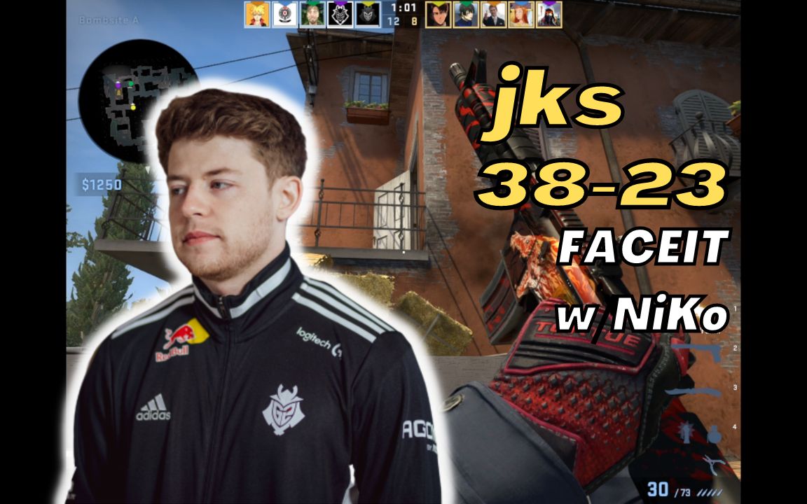 jks (38-23) (小镇Inferno) | FACEIT天梯带NiKo上分 | 2023.03.10