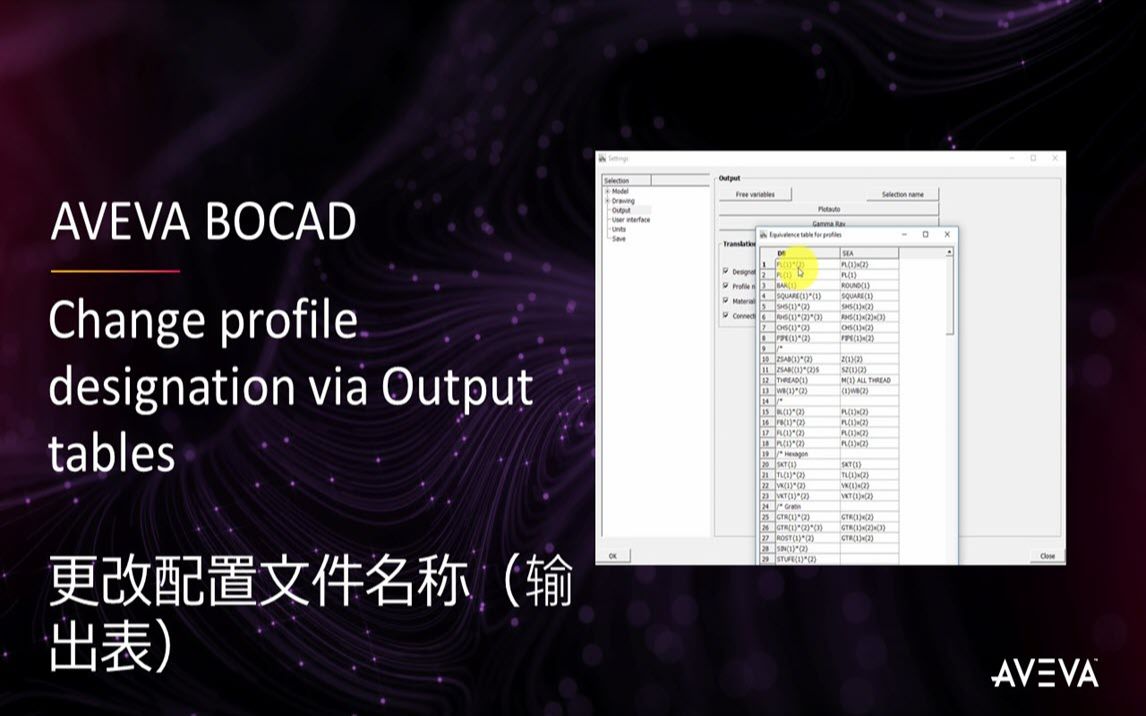 AVEVA Bocad常见问题解答026-更改配置文件名称(输出表)