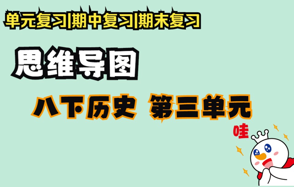 八下历史 第三单元思维导图复习 |单元复习|期中复习|期末复习