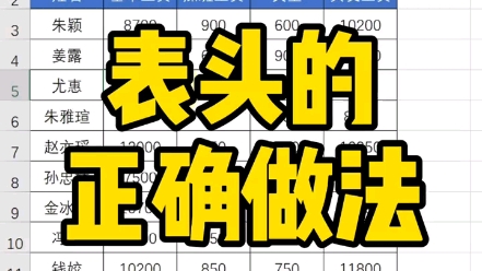 Excel表格-表头的正确做法