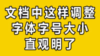 文档中字体字号大小这样调整,直观明了