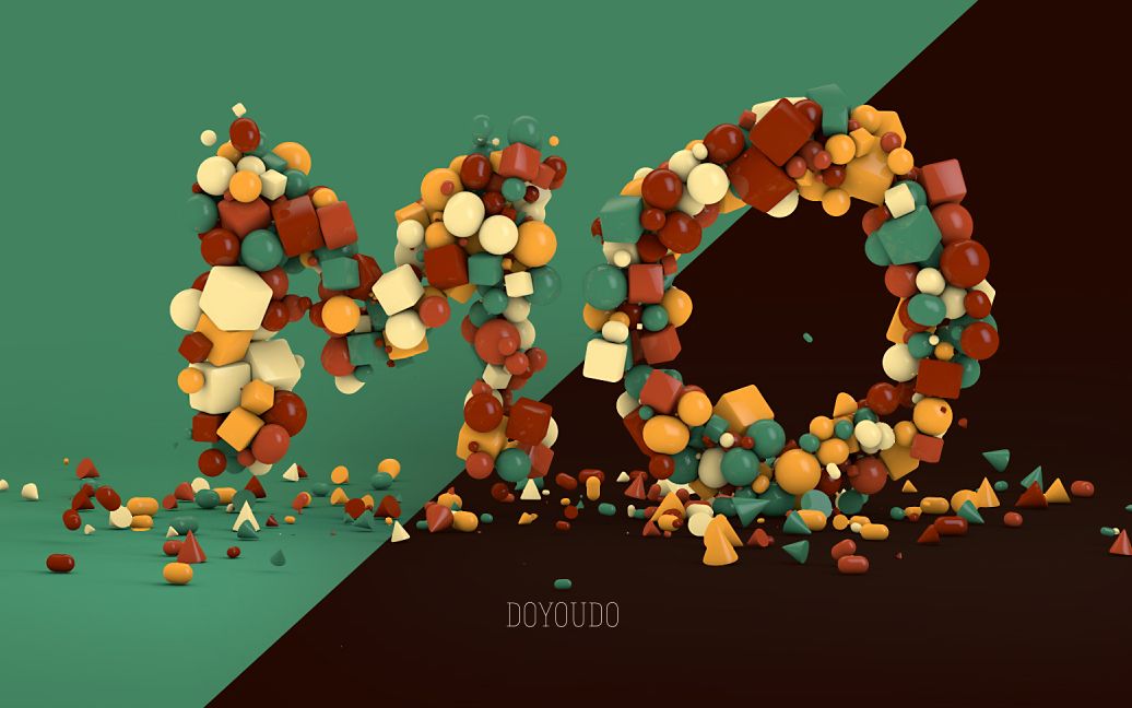 【C4D教程】用动力学制作可爱粒子文字动画(doyoudo)