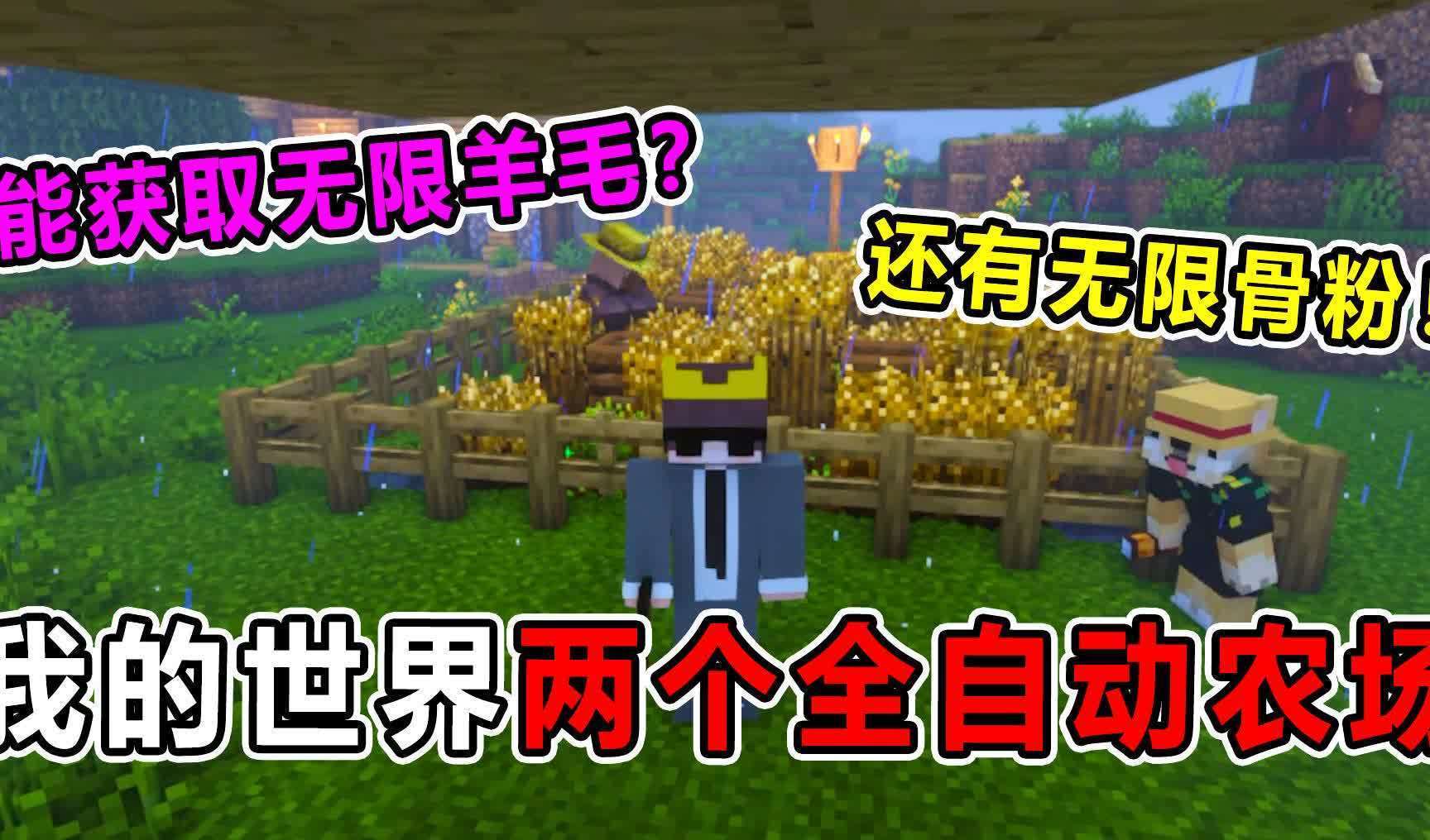 Mge山山:我的世界两个全自动农场!学会直接步入小康!~!