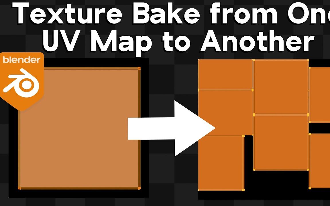 Blender 如何从一个UV烘焙材质到另外一个(中英文字幕)