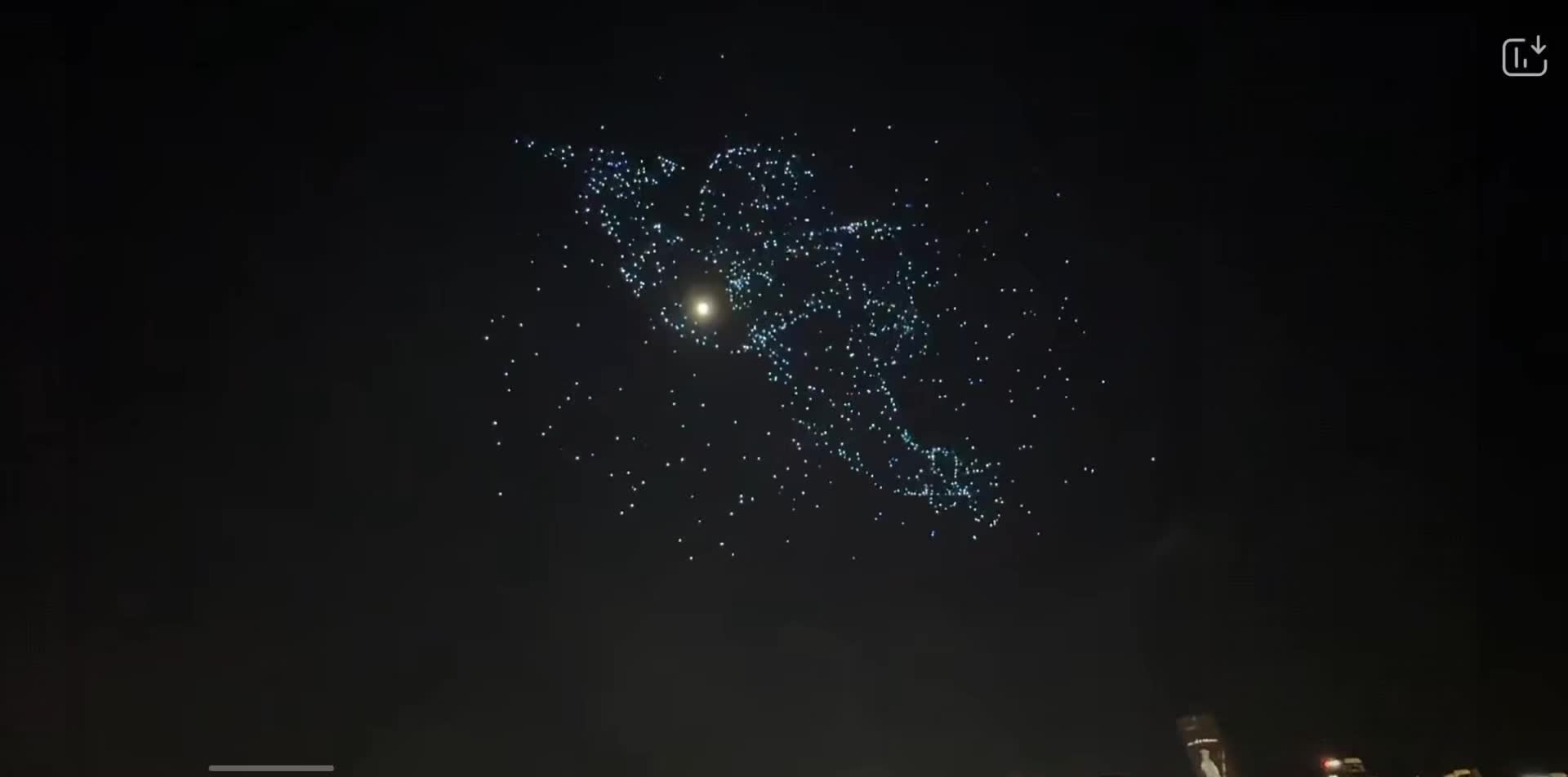 上海第二届国际光影节闭幕式徐汇分会场 4000架无人机表演精彩瞬间...