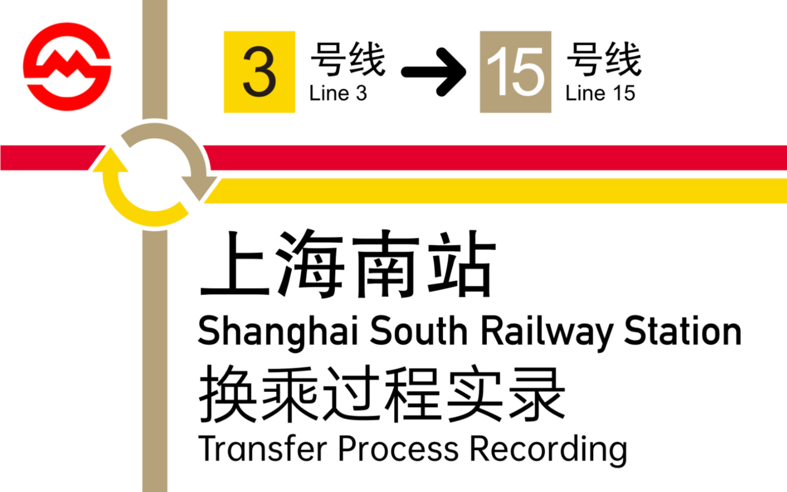 【上海地铁】上海南站换乘过程 3号线-15号线