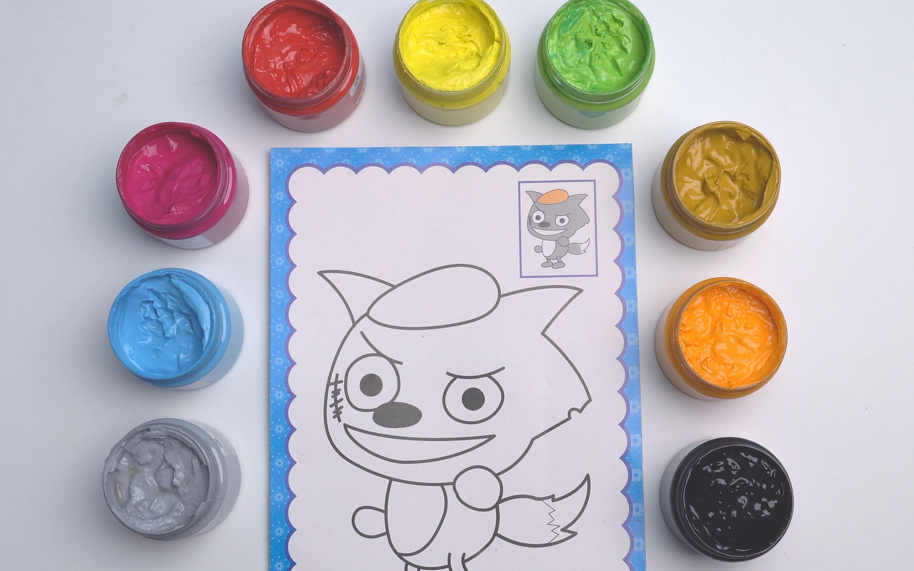 儿童彩绘 给简笔画小动物灰太狼涂色 学习数字|学习颜色