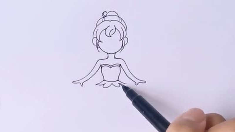简单的动漫女孩简笔画