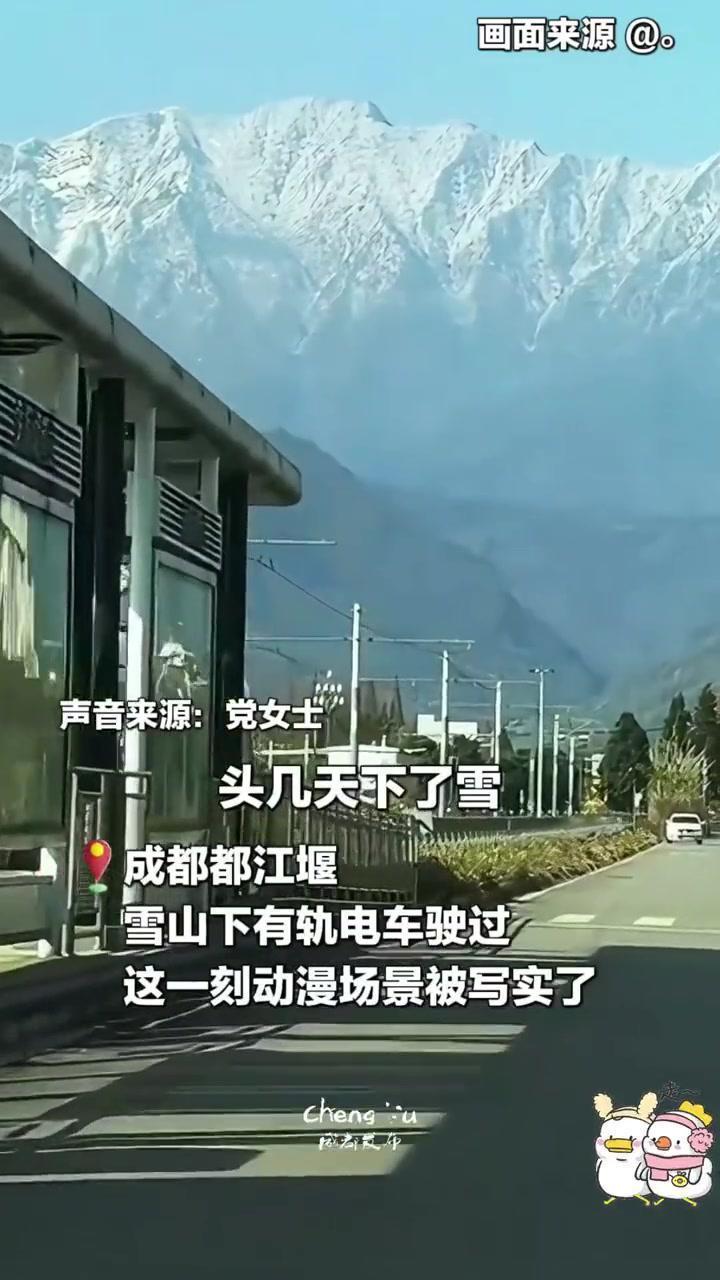 成都雪山下的有轨电车网友:动漫里的场景原来是真的