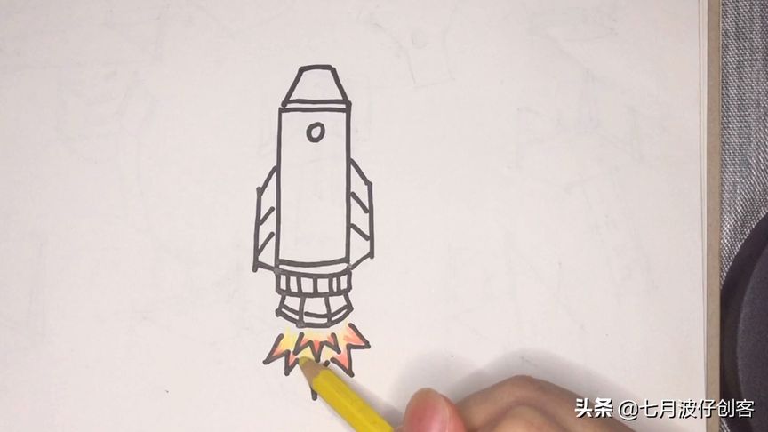 2.火箭简笔画你学会了吗