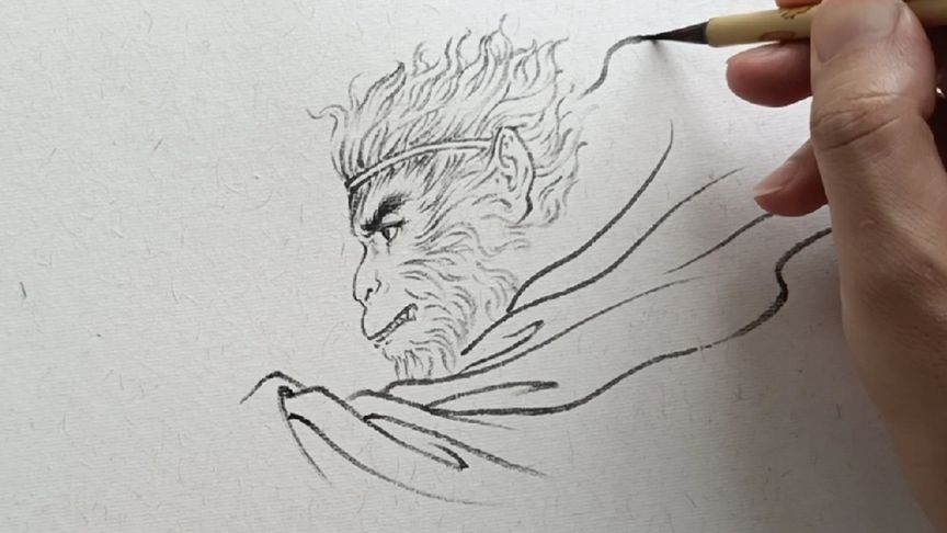 画中国人物画,先要画好线描。让你理解中国画骨法用笔的要领