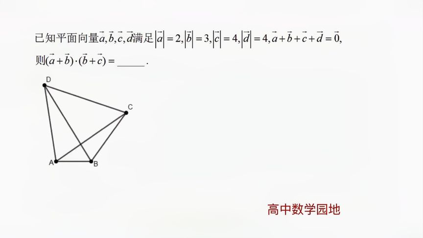 高中数学平面向量好题,四边形对角线的数量积的两种表示方法