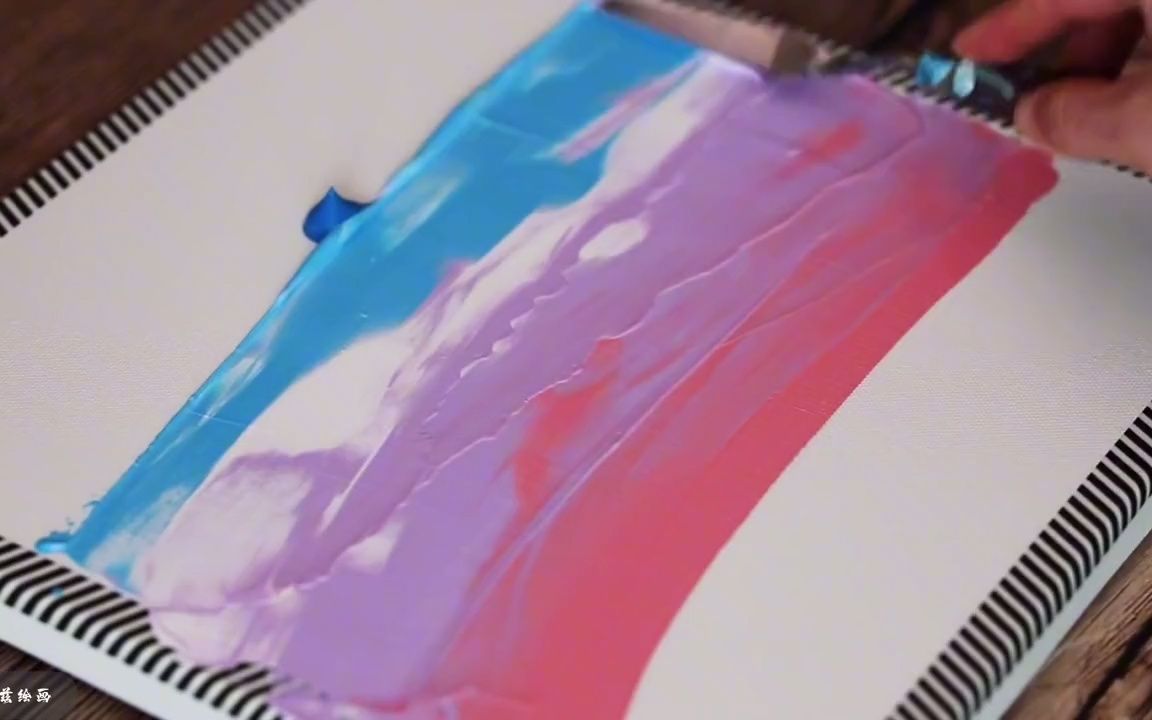 超级简单的丙烯画新手教程,画风景就是这么简单